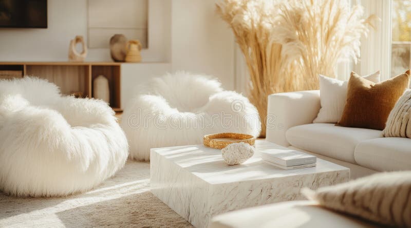 A Beautiful Modern Living Room Featuring Plush and Comfortable Seating ...