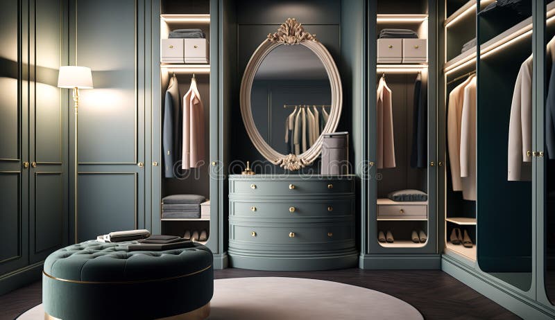 Beautiful Modern Luxury Dressing Room, Generative AI Stock Illustration ...