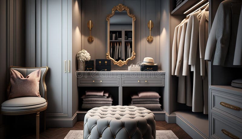 Beautiful Modern Luxury Dressing Room, Generative AI Stock Illustration ...