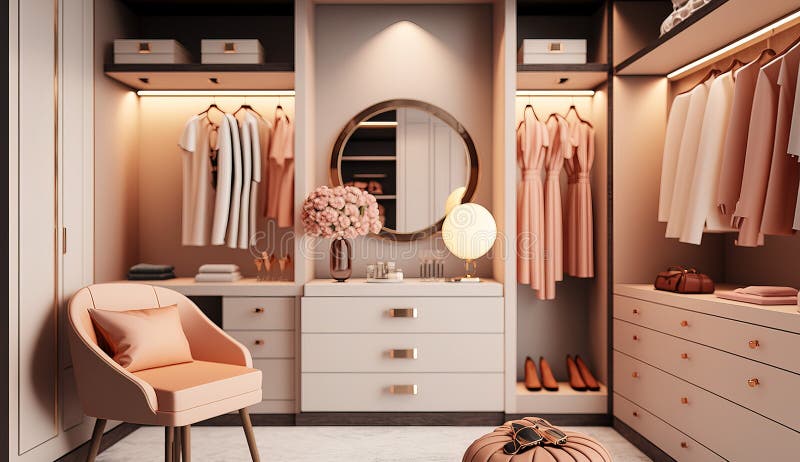 Beautiful Modern Luxury Dressing Room, Generative AI Stock Illustration ...