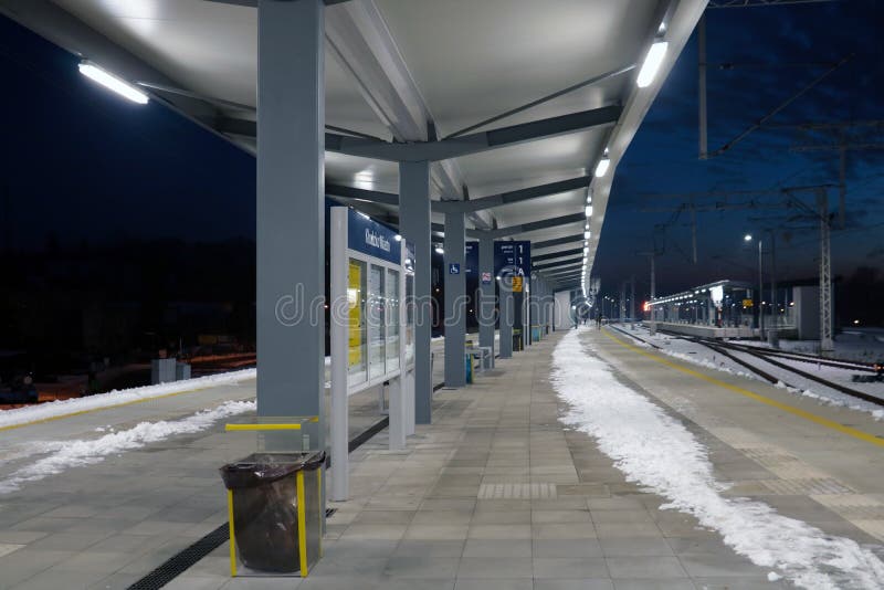 Beautiful and Modern Platform at the Train Station. Stock Image - Image ...