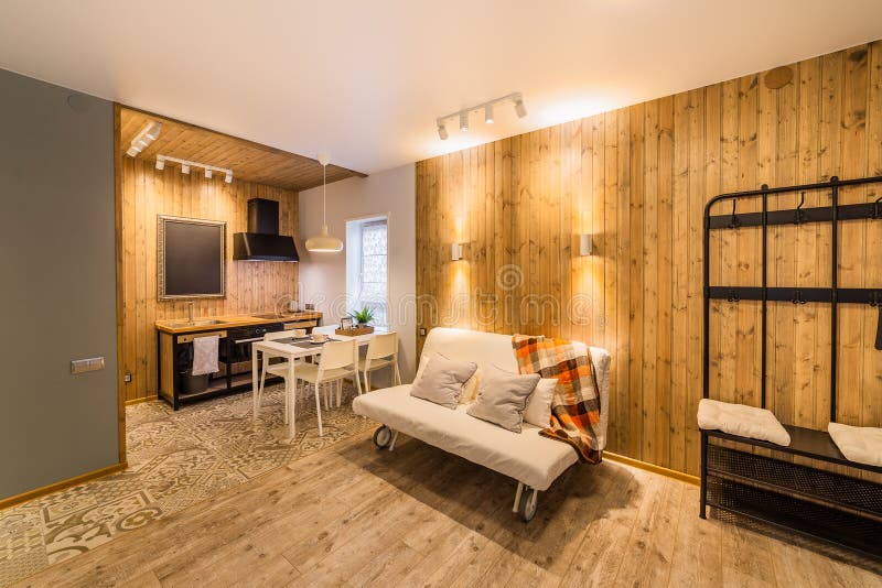 Beautiful Modern Studio Home Interior. New Design. Stock Photo - Image ...