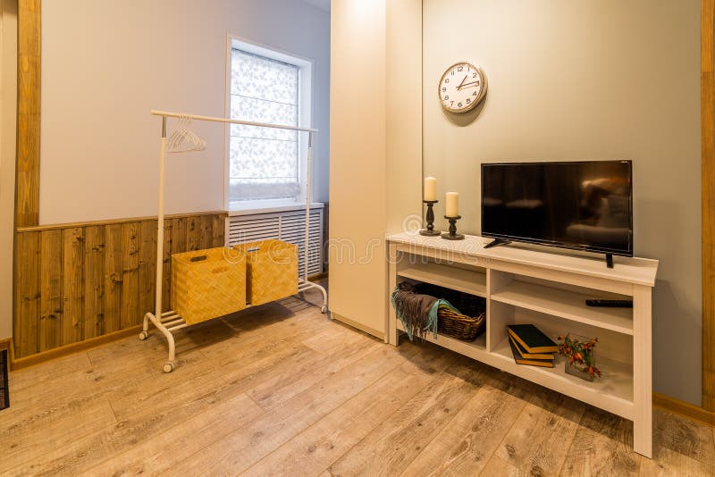 Beautiful Modern Studio Home Interior. New Design. Stock Photo - Image ...