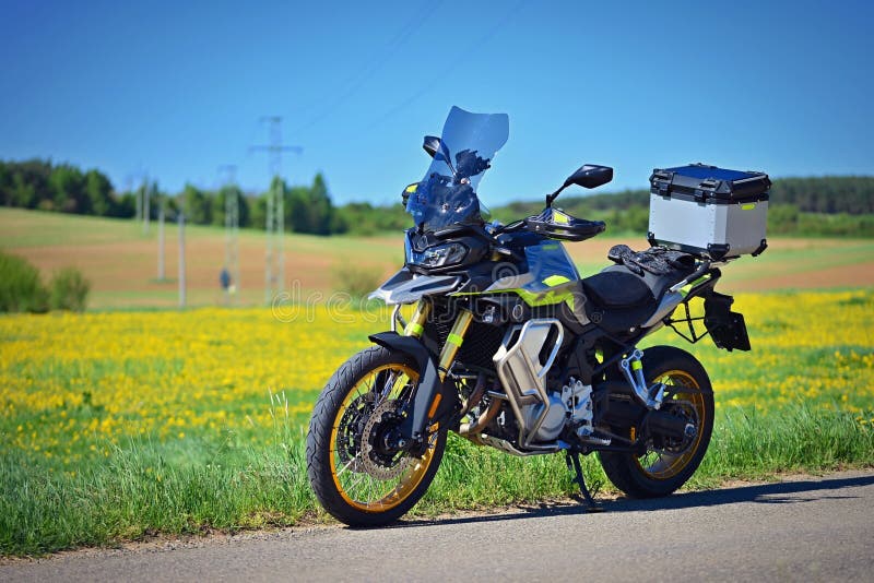 Beautiful Modern Touring Enduro Motorcycle. Made in China Stock Photo ...