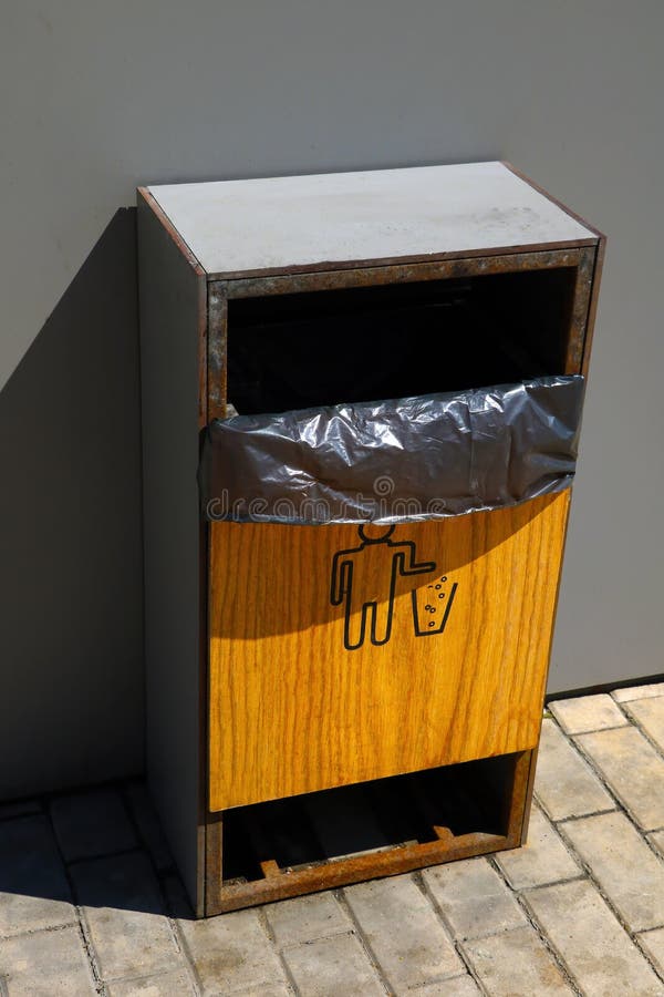 A Beautiful Modern Trash Can in a Residential Complex Stock Image ...
