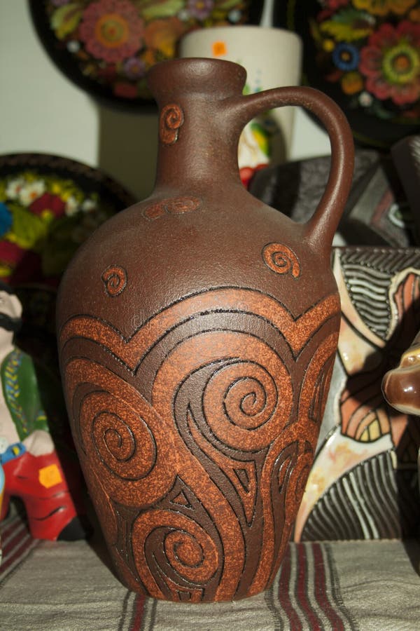 Beautiful modern wine jug stock photo. Image of clay - 87172218