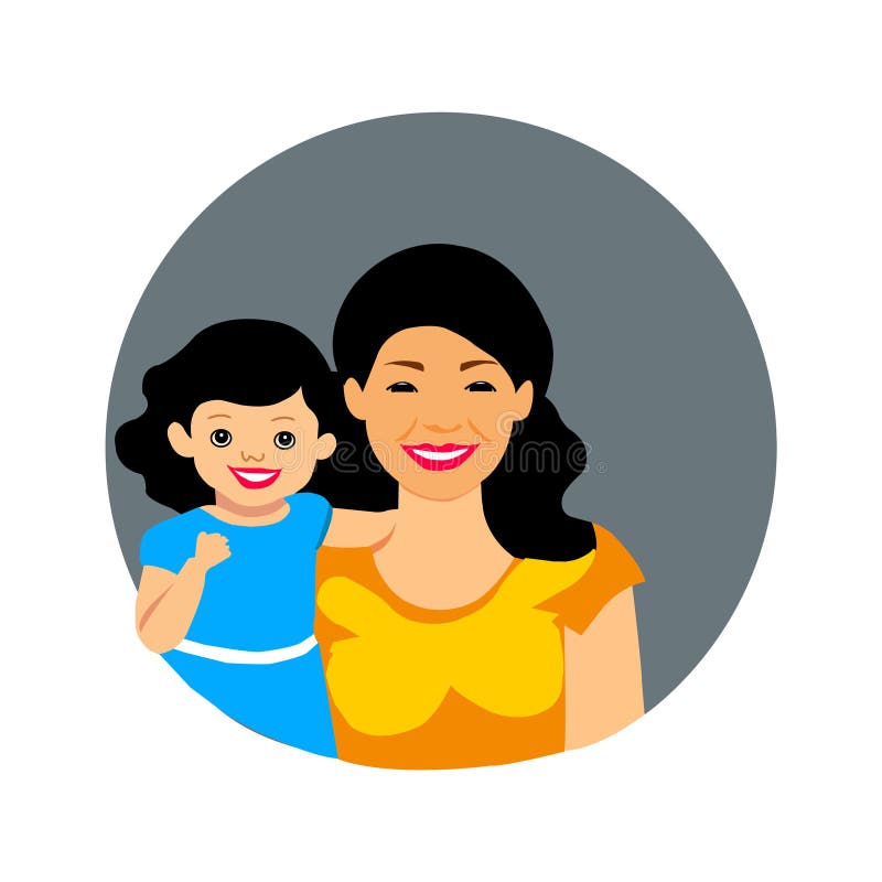 A Beautiful Mom and Child Avatar Vector Stock Vector - Illustration of ...