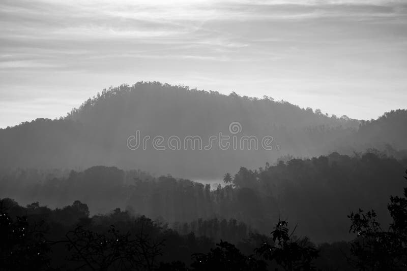 Beautiful Monochrome Natural View of Hills Stock Image - Image of ...