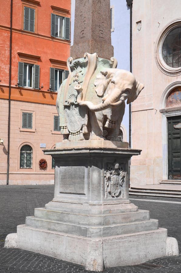 Beautiful Monument of Elephant by Bernini on Piazza Della Minerva in ...