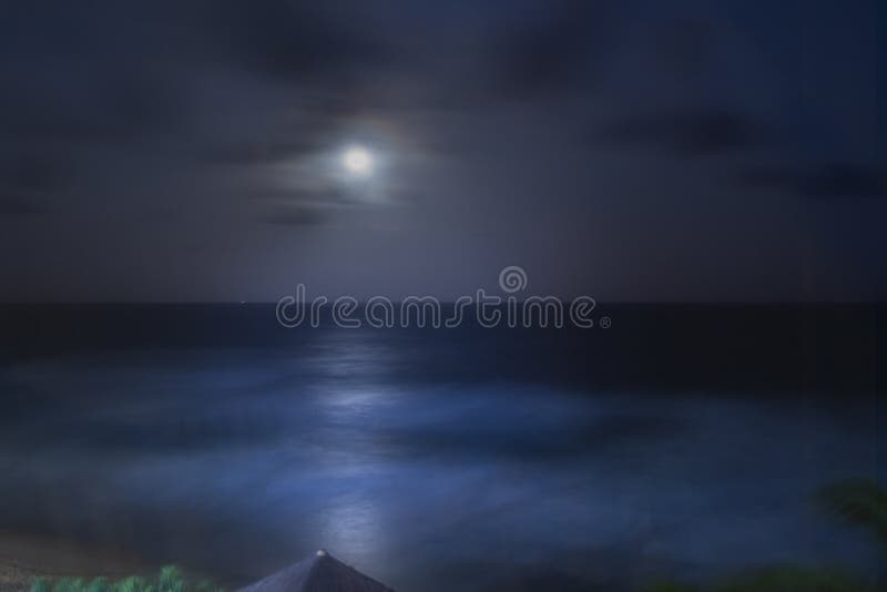 Beautiful Moon on the Brazilian Beach Stock Photo - Image of wave ...
