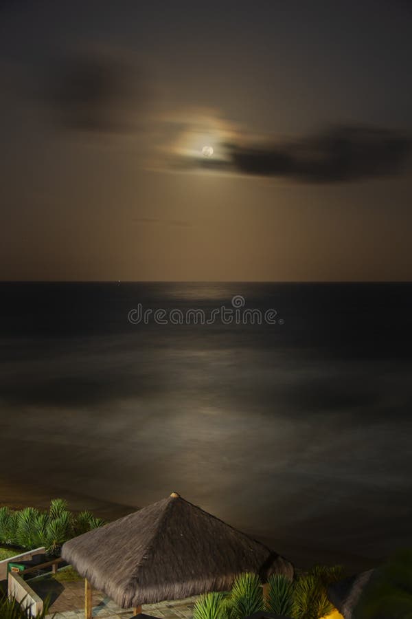 Beautiful Moon on the Brazilian Beach Stock Image - Image of lighting ...