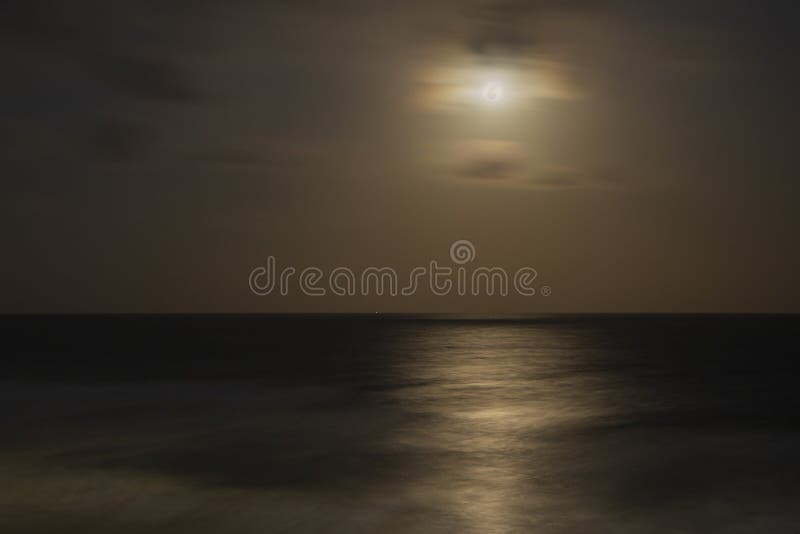 Beautiful Moon on the Brazilian Beach Stock Image - Image of darkness ...