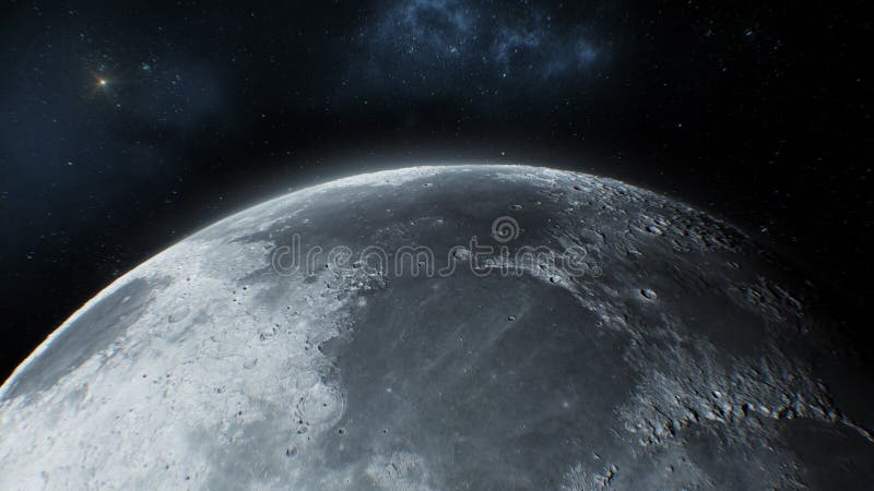 Beautiful Moon Close-up View from Space. Looking at the Moon Surface ...