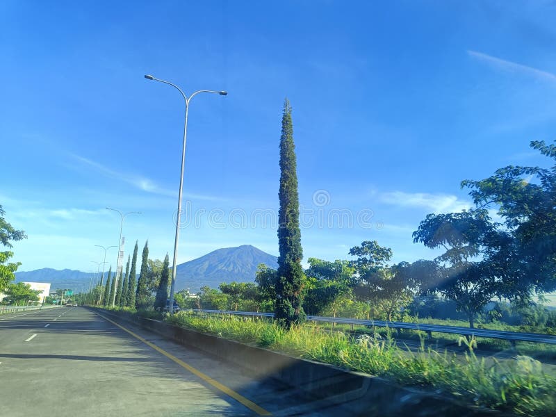Beautiful Morning Blue Sky on the Road with Mountain Panoramic Stock ...