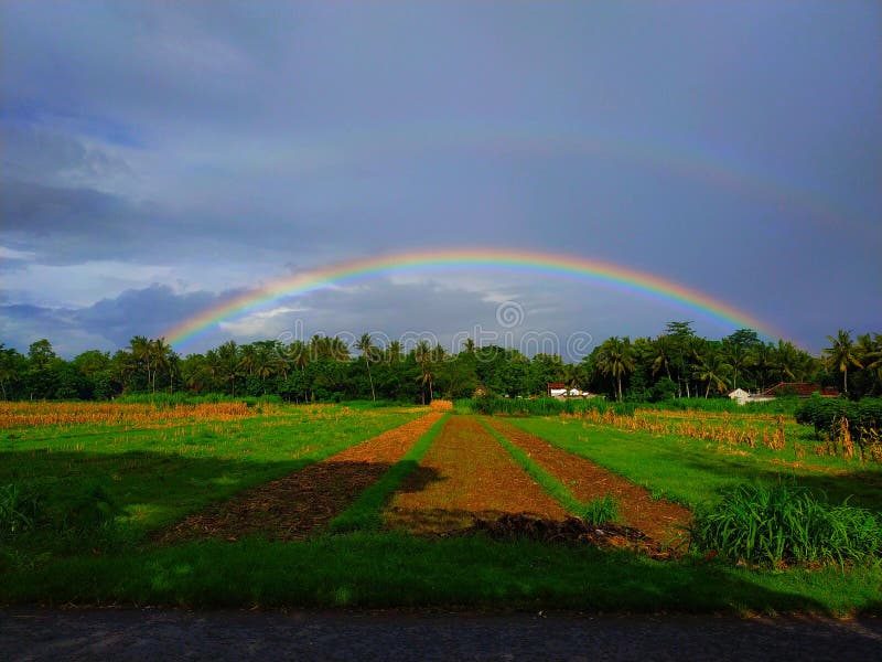 Beautiful Morning with Rainbow Stock Image - Image of rainbow, good ...
