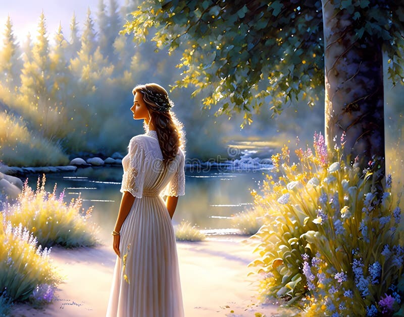 Beautiful Morning on the River - AI Generated Artwork Stock ...