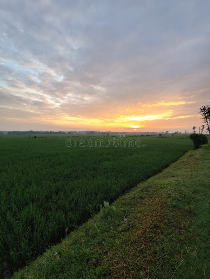 Beautiful Morning Sky Village Stock Photo - Image of morning, sunrise ...