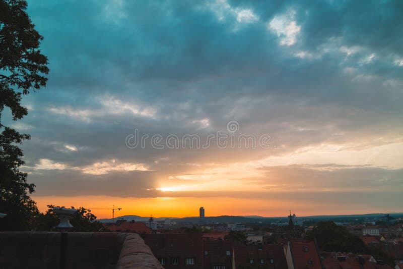 Beautiful Morning Sun Over the Cityscape Stock Image - Image of ...