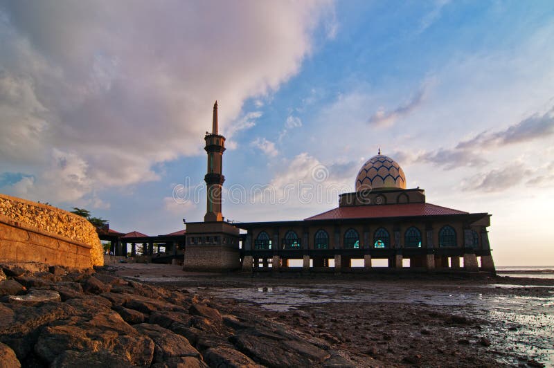 Mosque by the beach stock photo. Image of floating, islam - 30083482
