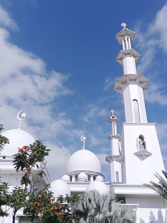 Beautiful Mosque with Beautiful Blue in Indonesia Stock Image - Image ...