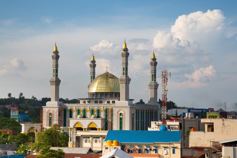 Beautiful Mosque in Borneo Indonesia. Editorial Stock Image - Image of ...