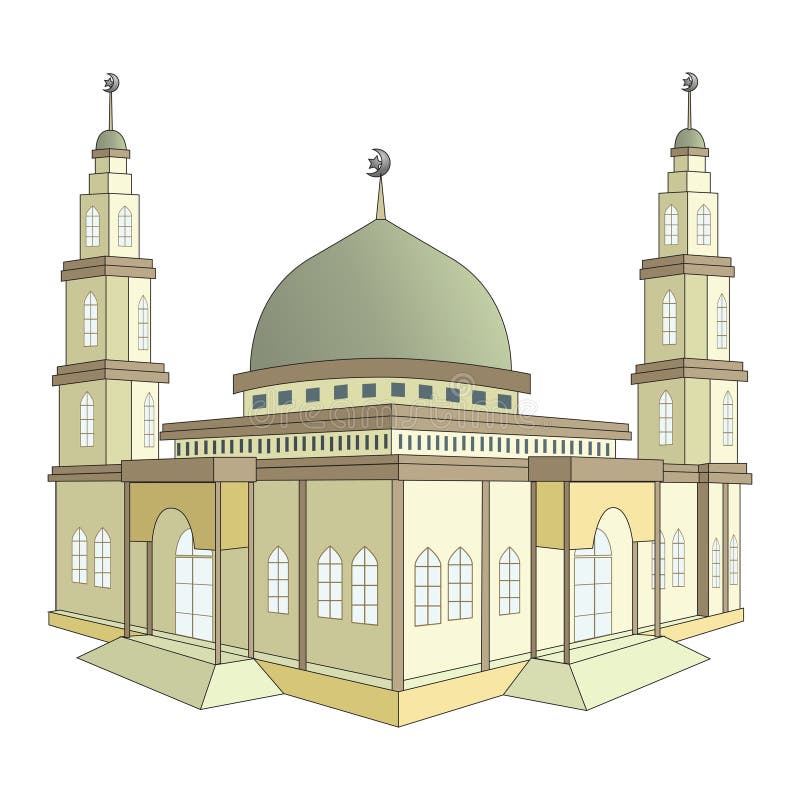 Quba Mosque of Medina stock vector. Illustration of beautiful - 65094879