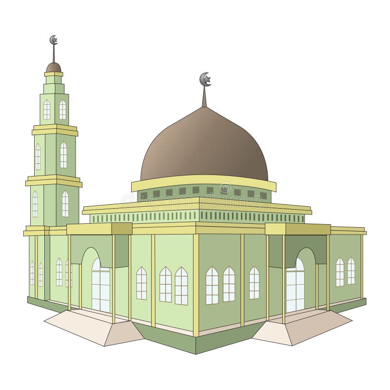 Beautiful Mosque Building V1 01 Stock Illustration - Illustration of ...