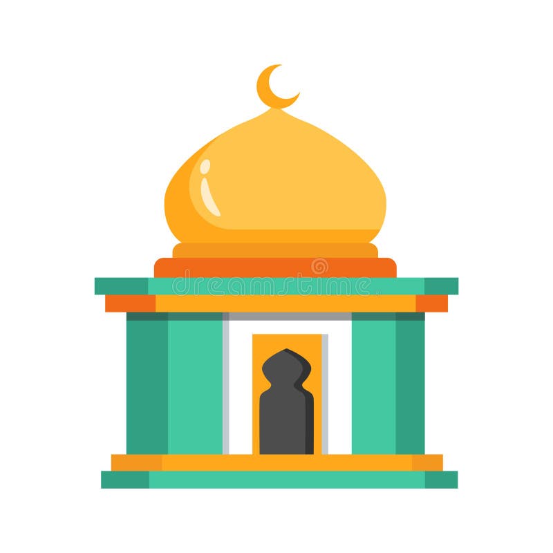 A Beautiful Mosque with a Golden Dome, Representing Islamic Prayers ...
