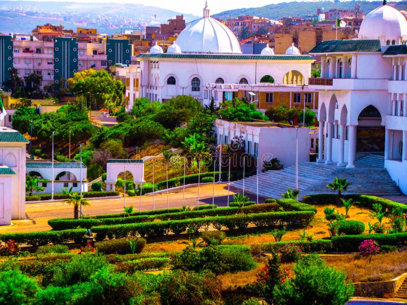 A Beautiful Mosque with a Green Garden Stock Image - Image of islam ...
