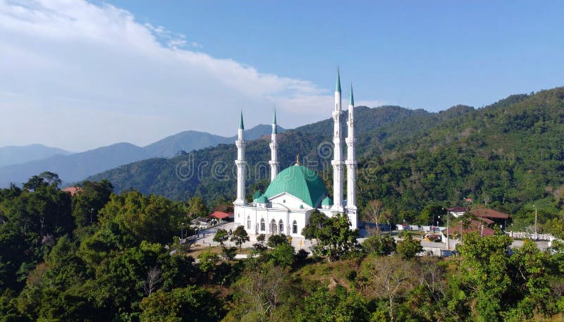 Beautiful Mosque with a Nice Background Blue Sky Scenery in the ...