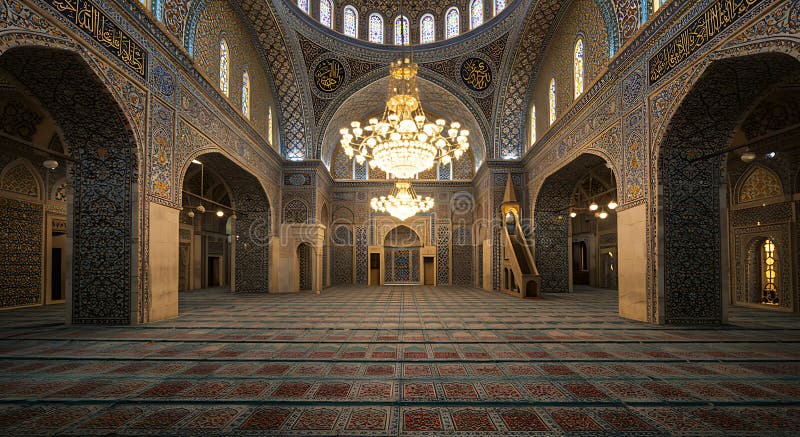 Beautiful Mosque Interior and Outer Design. Suitable for Background ...