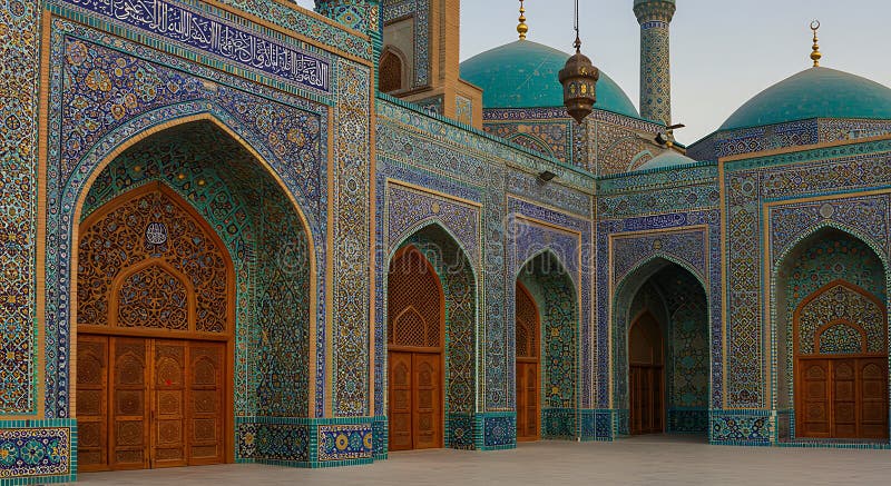 Beautiful Mosque Interior and Outer Design. Suitable for Background ...