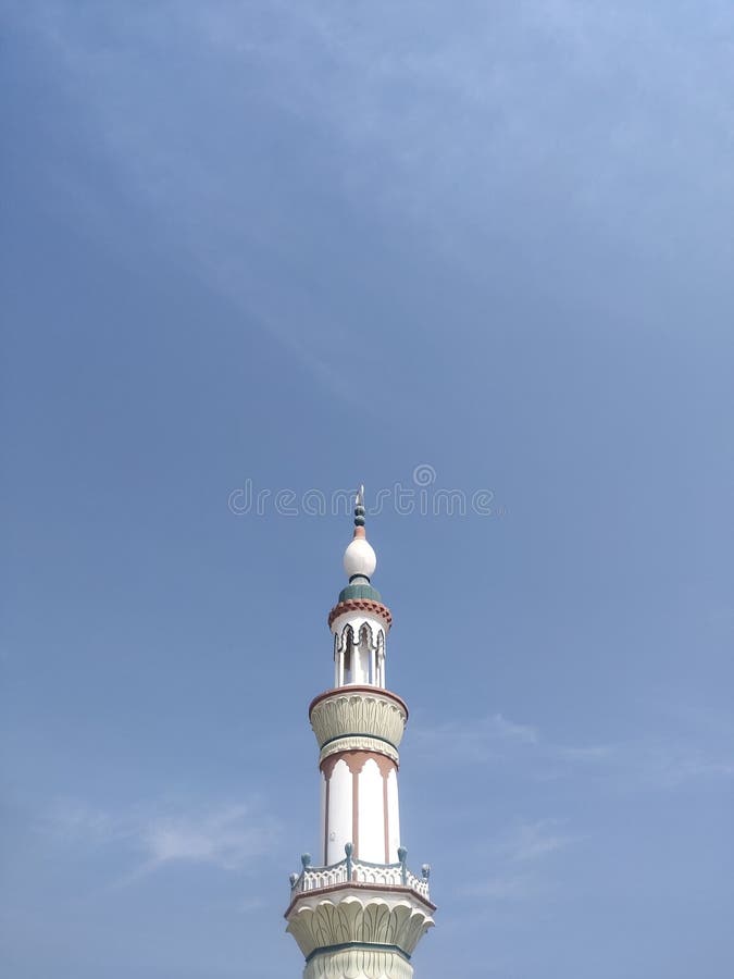 The Beautiful Mosque Minaret Pakistan Stock Image - Image of pray ...