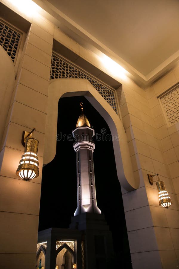 Beautiful Mosque at night stock photo. Image of darkness - 262521516