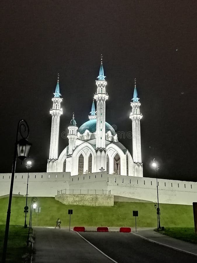 Beautiful mosque in Russia stock photo. Image of night - 194888316