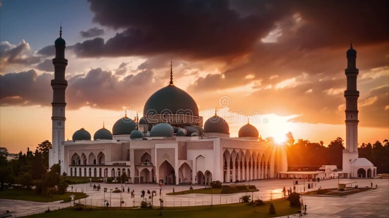 Mosque Sunset stock video. Video of faith, monument - 347206519