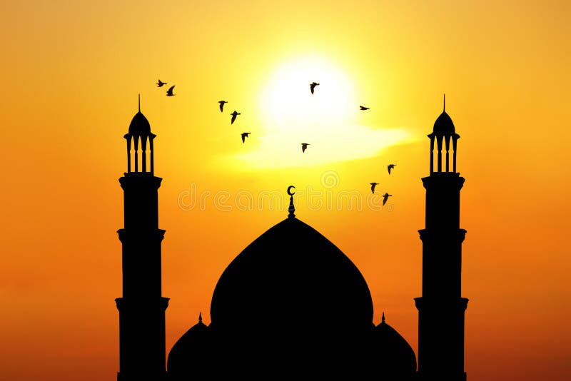 Beautiful mosque at sunset stock photo. Image of pray - 25877666