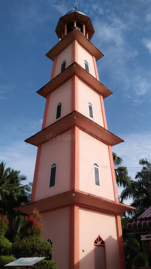 Beautiful Mosque tower stock image. Image of mosque - 259442781