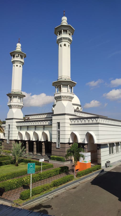 Beautiful Mosque in White Color with Fine Weather Stock Photo - Image ...
