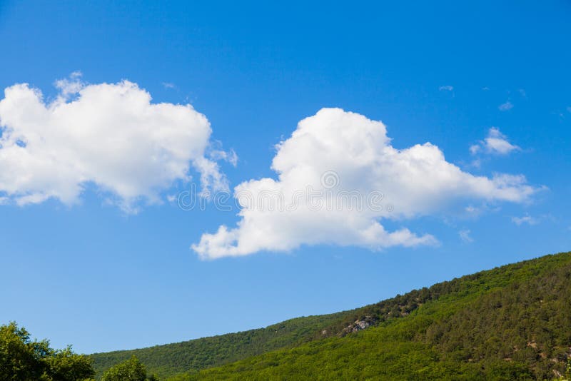 Beautiful Mount Forest Green Blue Sky and Clouds Stock Image - Image of ...