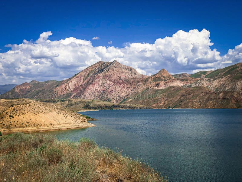 Beautiful Mount Scene Against a Lake Stock Photo - Image of summer ...