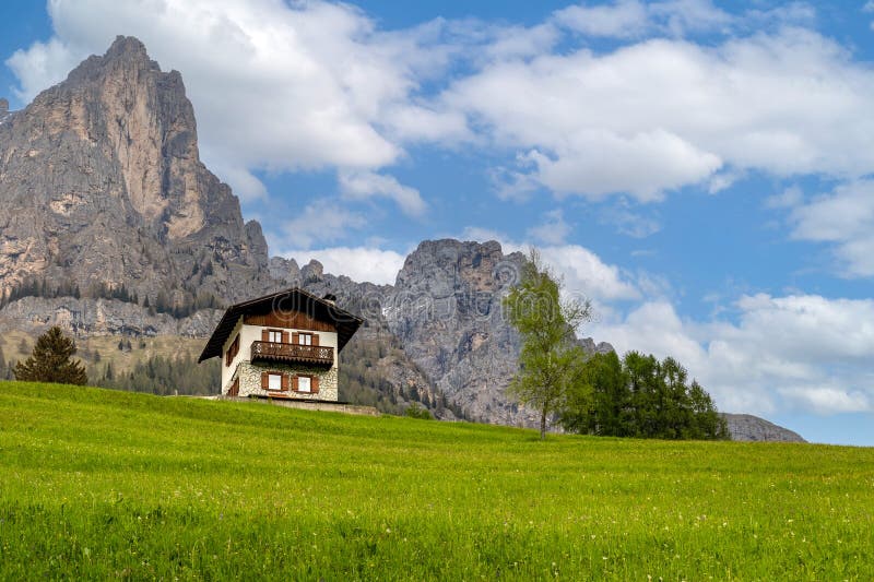 Beautiful Mountain Hut in the Italian Alps - Dolomites Stock Image ...