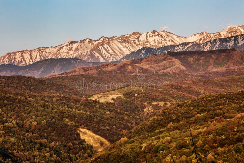Beautiful Mountain Landscape and Clear Blue Sky Stock Photo - Image of ...
