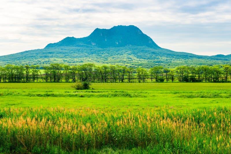 Beautiful Mountain Landscape with a Laccolith Mountain and a Strip of ...