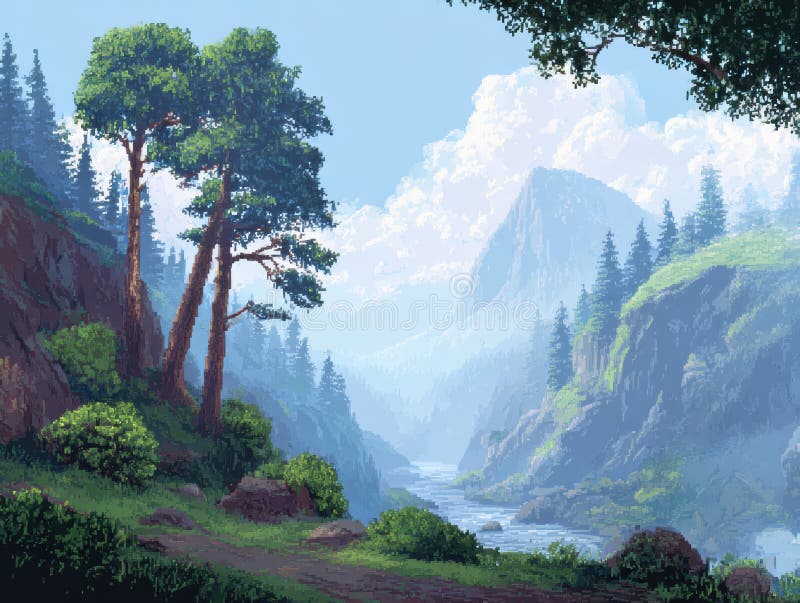 Beautiful Mountain Landscape with a River Running through it All in ...