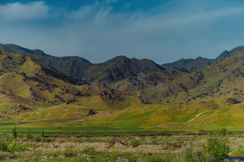 Beautiful Mountain Landscape in Spring Stock Image - Image of asia ...