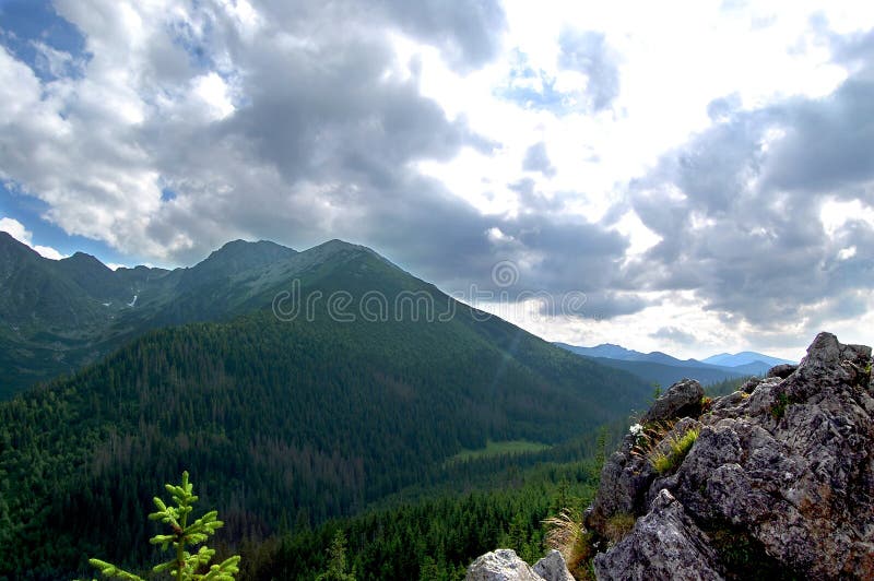 Beautiful Mountain Landscape with Views of the Deep Valley Stock Image ...