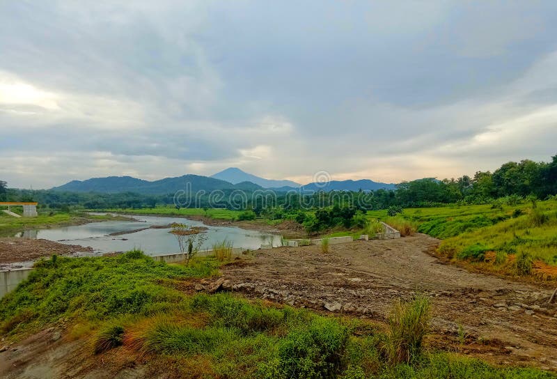 Beautiful Mountain Nature, Seen from the Edge of the River Stock Photo ...
