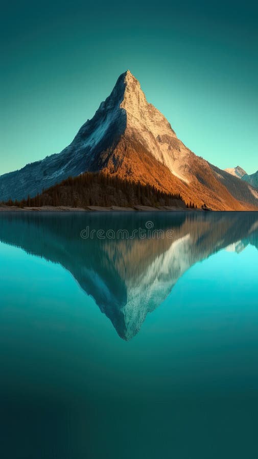 Beautiful Mountain Reflection on the Water. Generative AI Stock ...