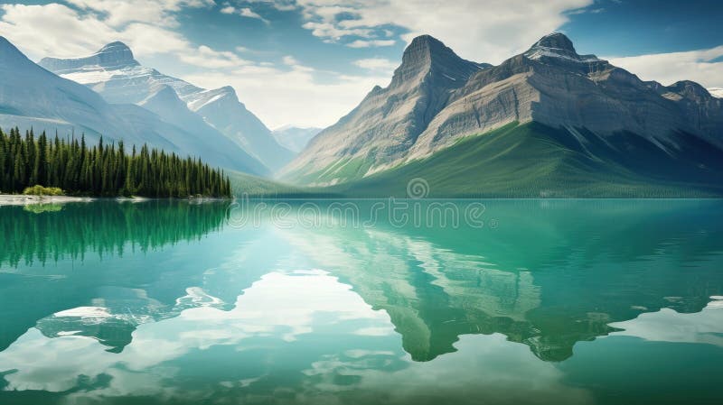 Beautiful Mountain Reflection on the Water. Generative AI Stock ...